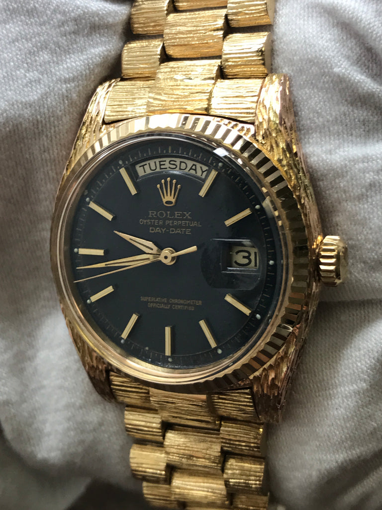 Rolex President Day Date 36mm Custom Engraved 6611 Black Dial Automati ...